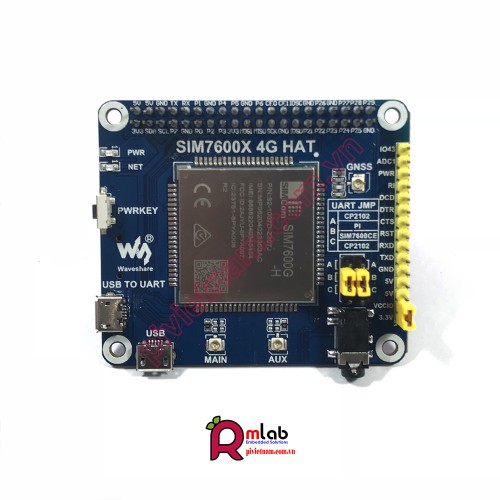 Sim7600G-H HAT for Raspberry Pi, 4G / 3G / 2G / GSM / GPRS / GNSS, LTE ...